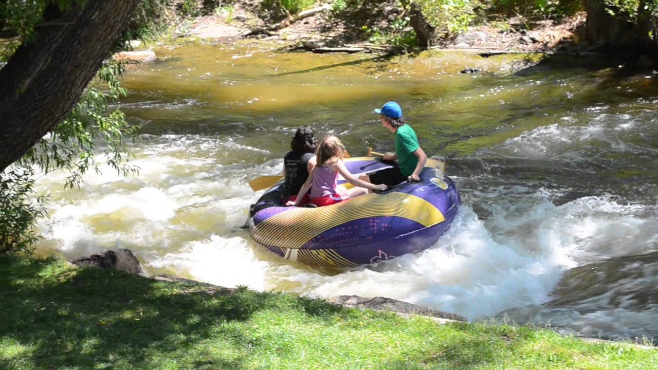 Tubing in Boulder Creek Near Crash and Spill - YouTube