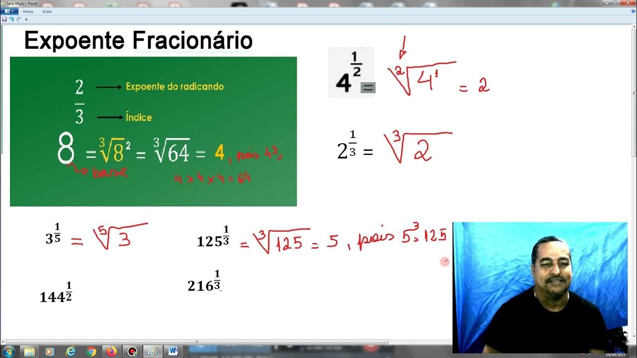 Potência com expoente fracionário - YouTube