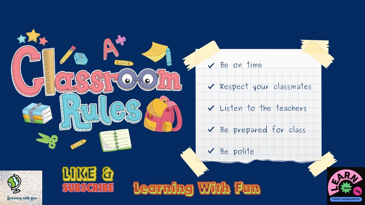 Learn Classroom rules|Classroom rules for kids|learn good manners for ...