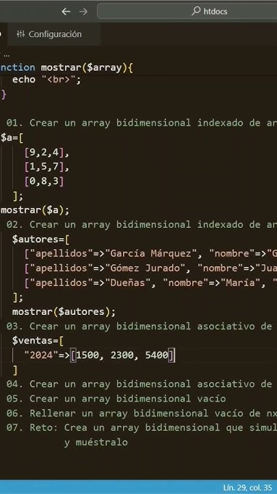 Crear un Array para guardar las Ventas Anuales #php #coding #tutorial #array - YouTube