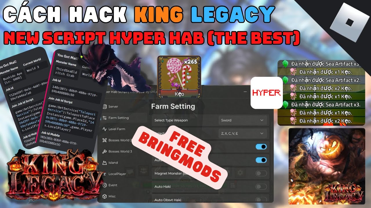 CÁCH HACK KING LEGACY - NEW SCRIPT HYPER HAB ( SUPPER FARM , CANDY ...