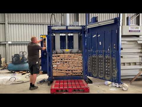 Mill Size cardboard baler trail run on cardboard coils- PP1207 - YouTube