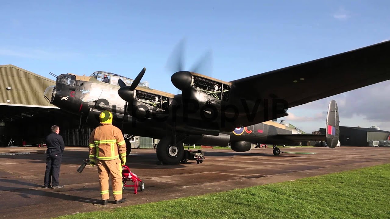 The Lancaster bomber 'Just Jane' has its engines tested,... - YouTube