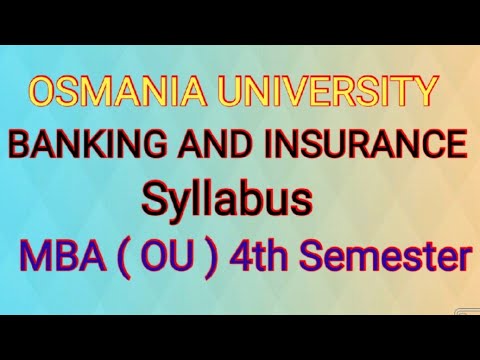 MBA ( OU ) 4th Semester Banking and Insurance Syllabus - YouTube