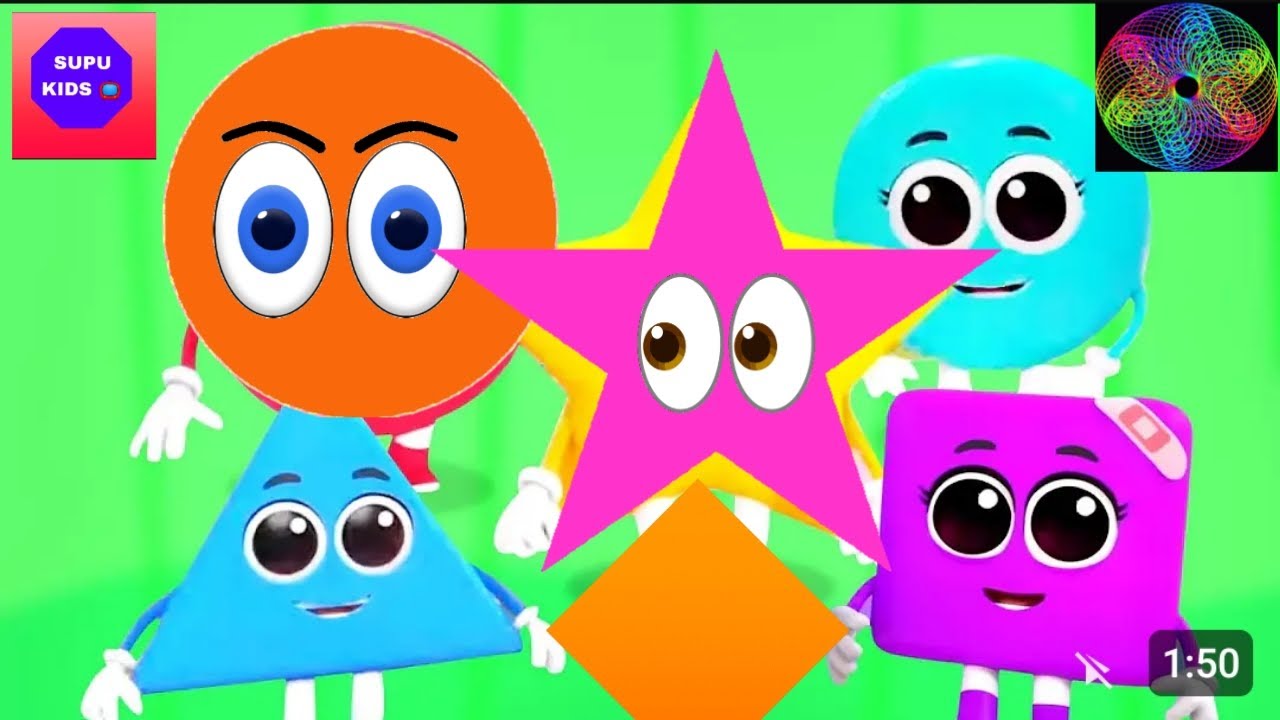 Five little shapes jumping on the bed and more Nursery rhymes for kids ...