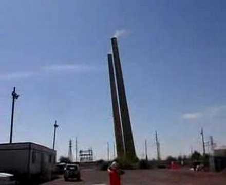 Hurley Smokestacks Demolition - YouTube
