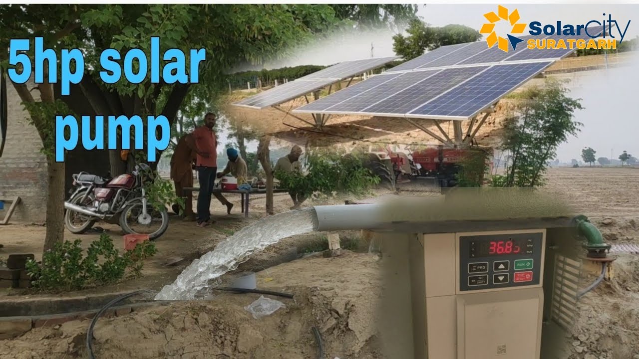 5hp solar pump installation // 340 w jinko solar panel /Crompton solar ...