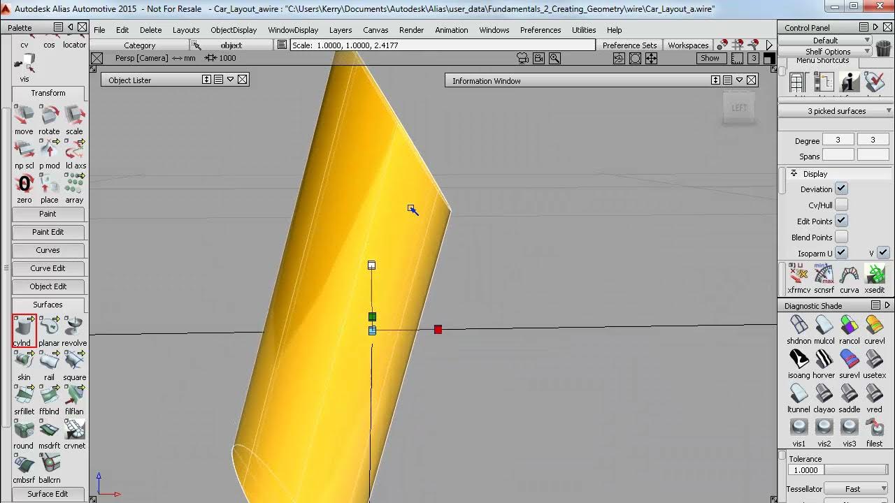 Autodesk Alias Basic Tutorials | F2 3 Polygon | MS3D - YouTube