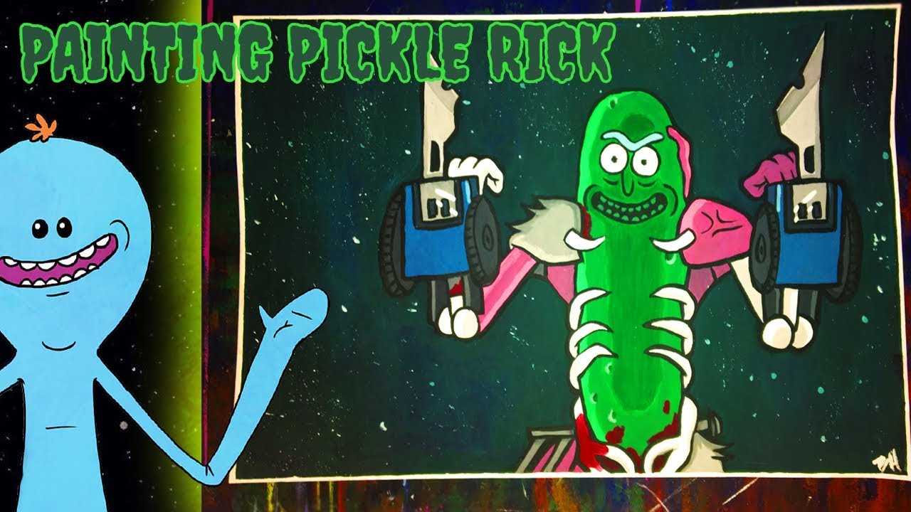 Speedart Painting of Pickle Rick - YouTube