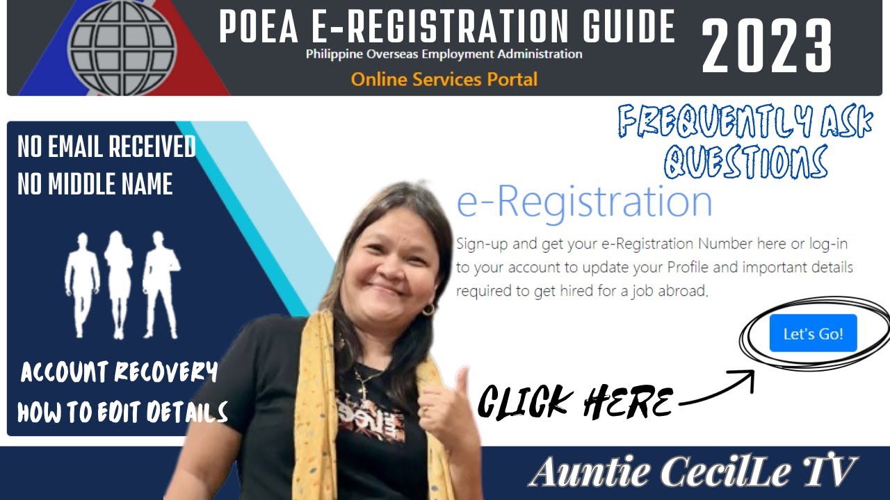 POEA E REGISTRATION GUIDE | NO EMAIL RECEIVED NO MIDDLE NAME ACCOUNT ...