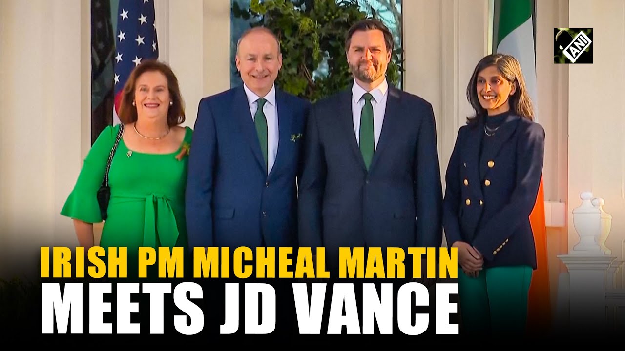 Irish Prime Minister Micheal Martin meets US VP Vance to celebrate US ...