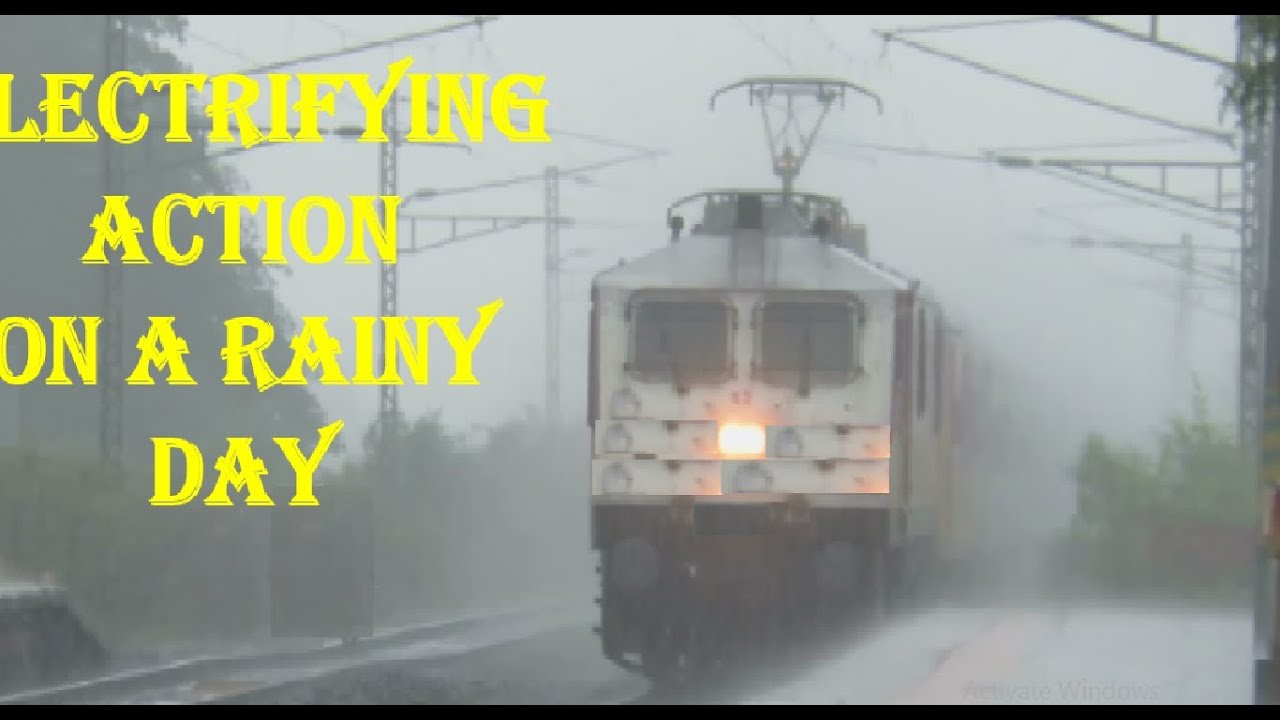 Electrifying High Speed rail action on a rainy wet day | Trains running ...