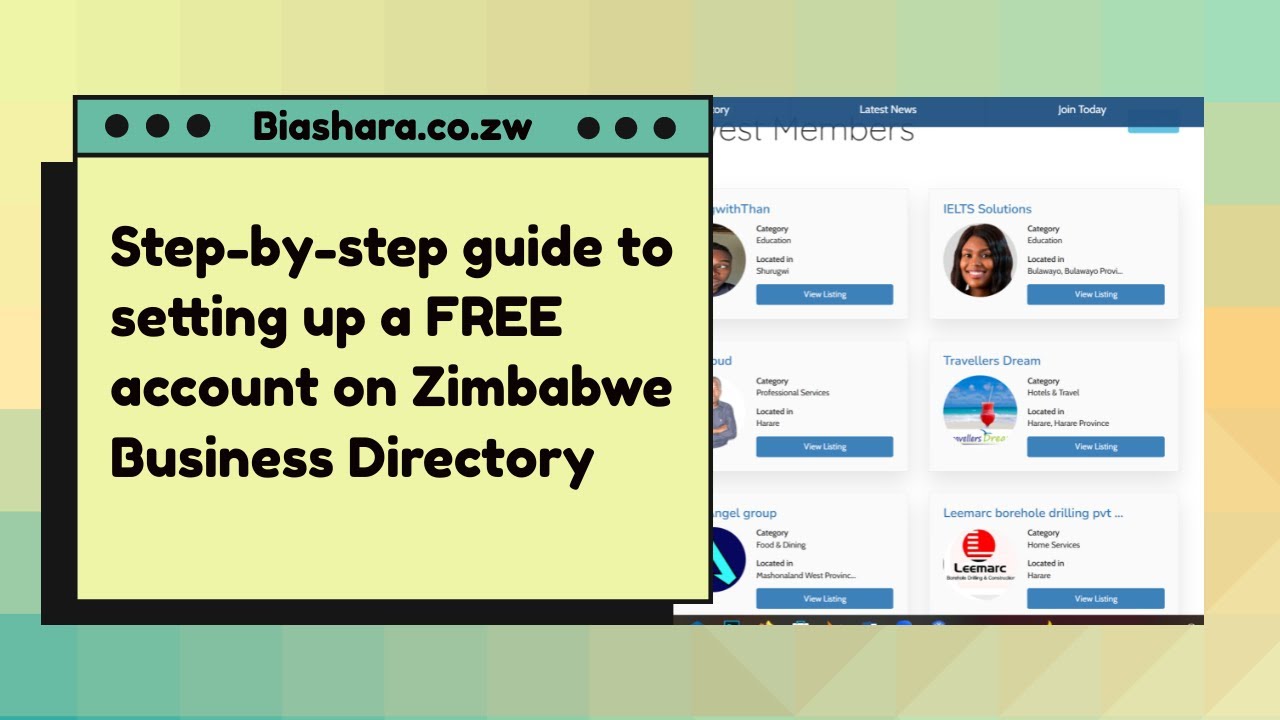 How to A FREE Account on Zimbabwe Business Directory | Biashara - YouTube