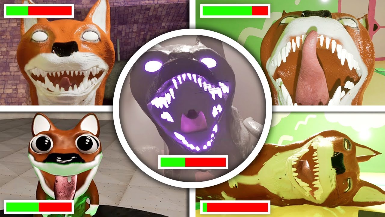 Garten of Banban 0-7 - All KITTYSAURUS Scenes With HEALTHBARS - YouTube