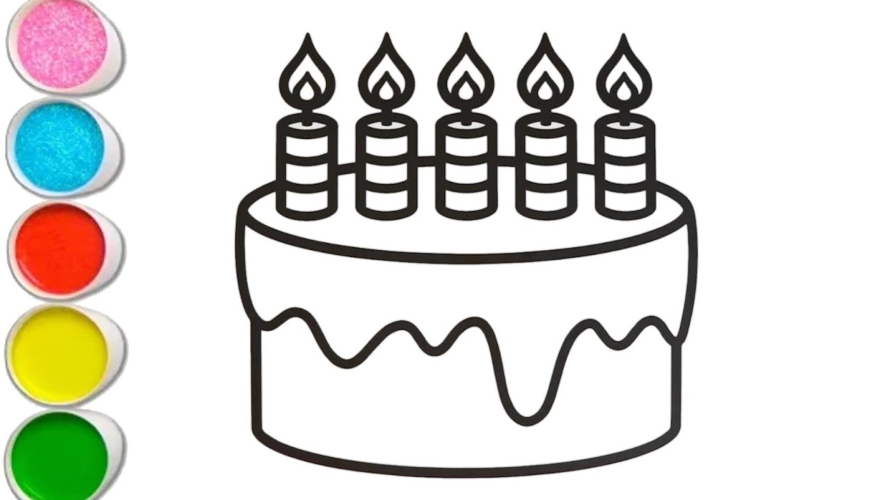 Easy & Yummy Cake 🎂 Drawing , Coloring And Painting For Beginners ...