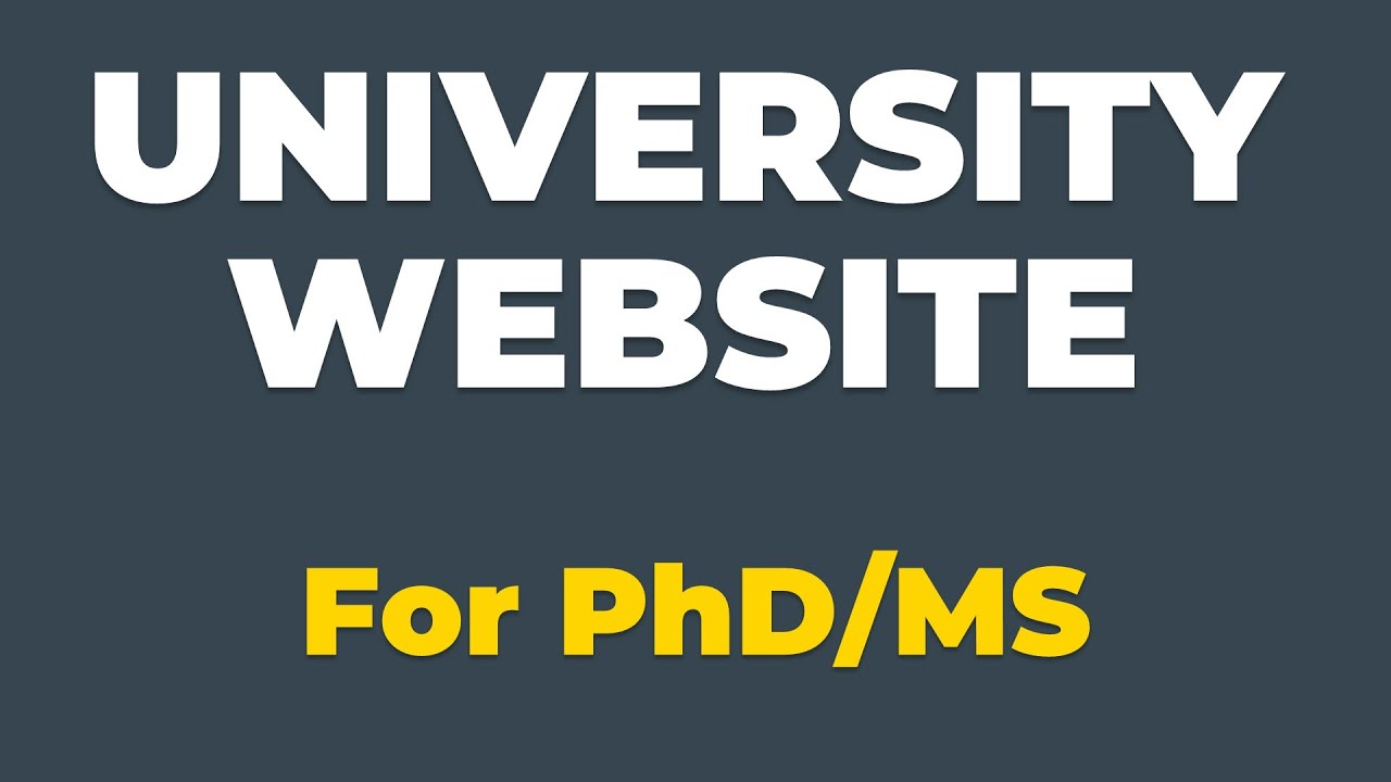 How to get PhD/MS Admission with Scholarships? Approach - 01 - YouTube