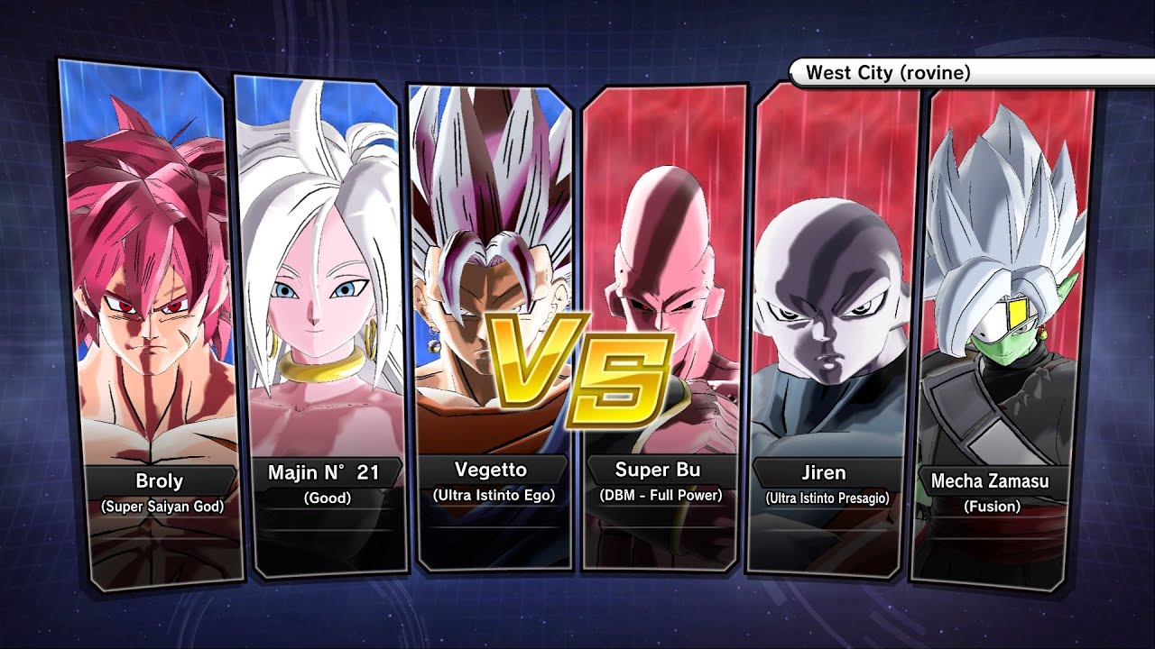 XV2 (PC): Vegetto UIE/Majin N°21 (Good)/Broly SSJG vs Super Bu DBM ...
