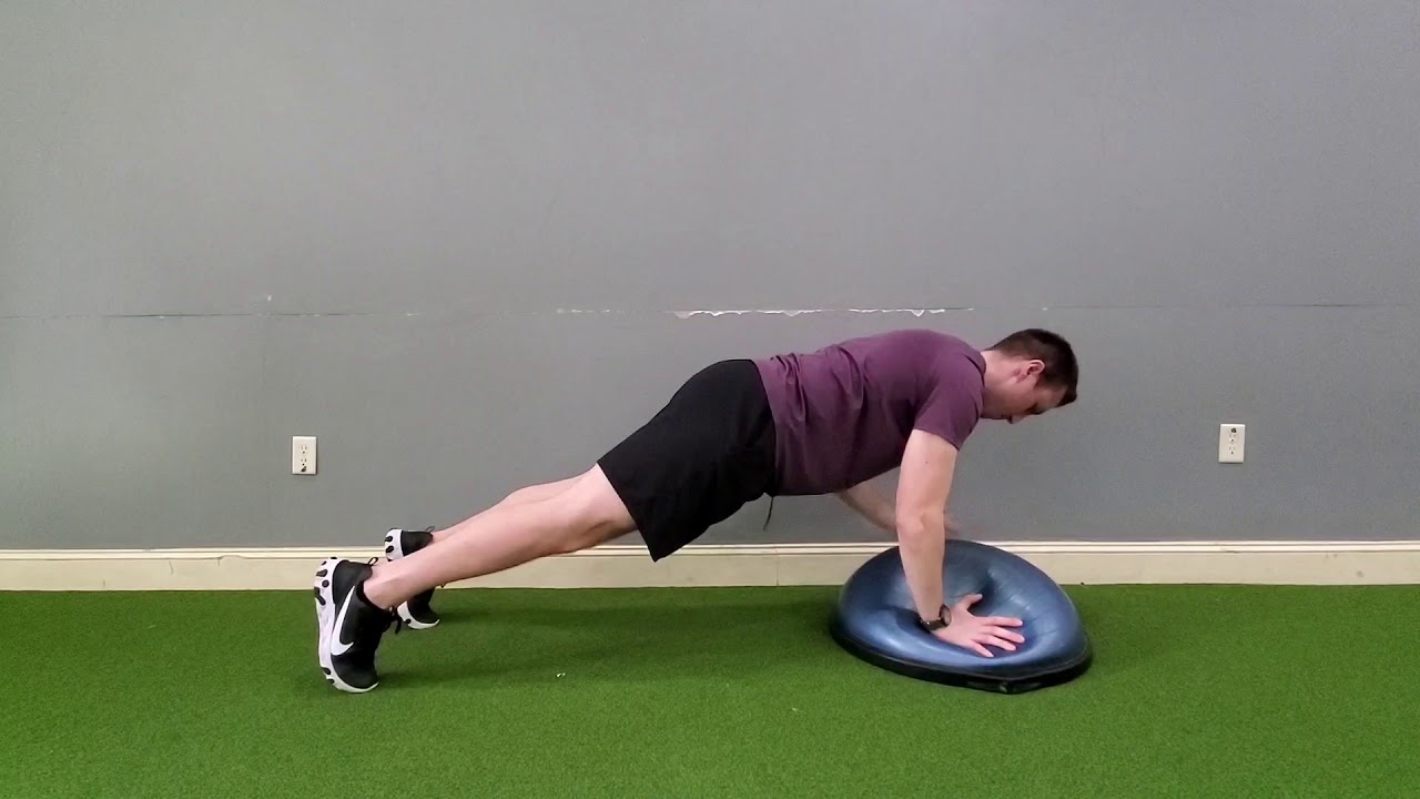Bosu Prone Hand Bridge to Forearm Bridge - YouTube