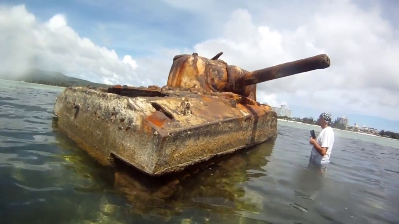 Saipan_U S Sherman tanks_of Oleai Beach - YouTube