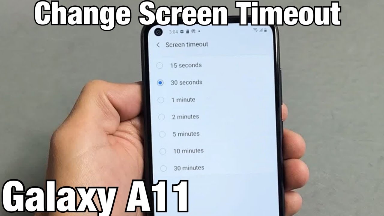 Galaxy A11: How to Change 'Screen Timeout' Time Before Phone Locks ...