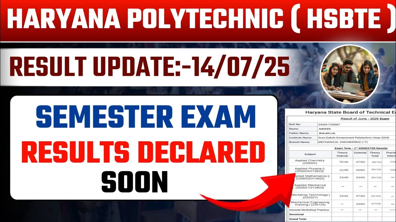 Hsbte Semester Exam Result Declared Soon ll HSBTE RESULT 2025 DECLARED ...