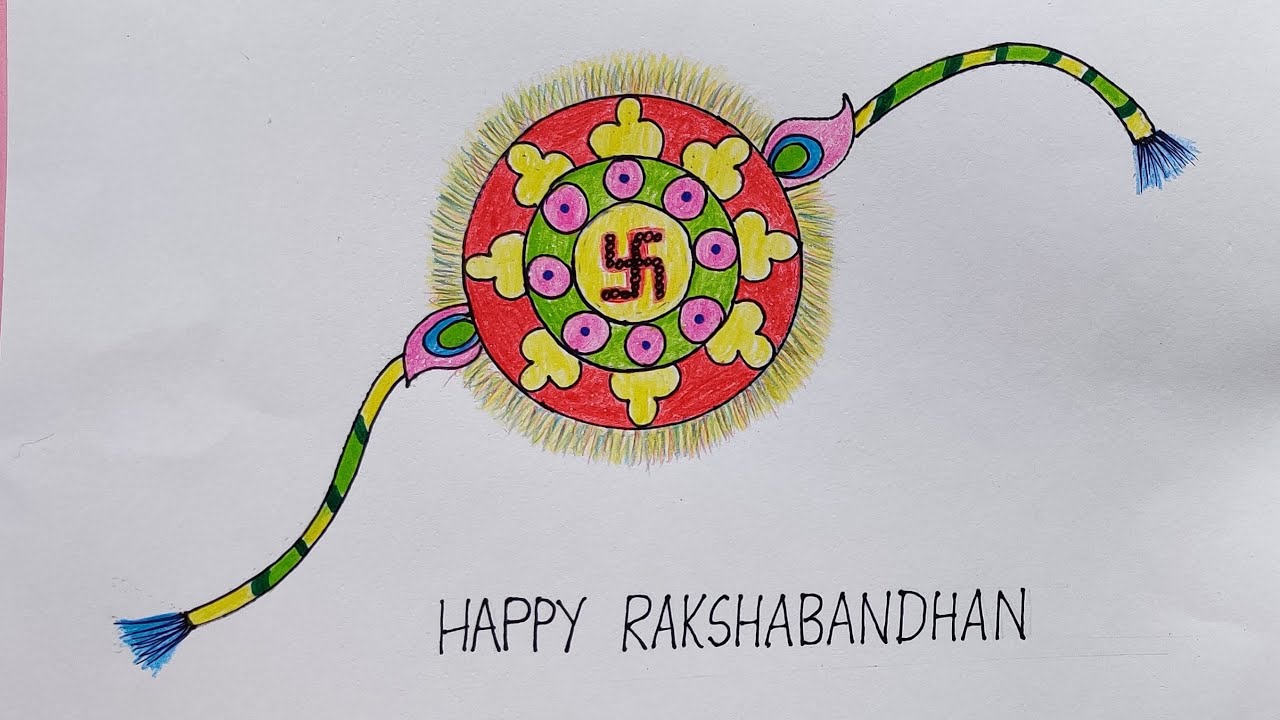 Rakhi Drawing|How to draw rakhi|drawing for kids|Easy step by step ...