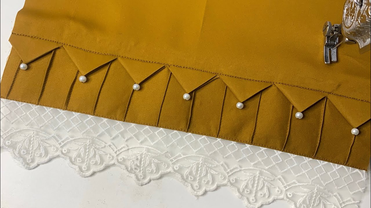 Simple and stylish trouser design ||with organza lace beautiful trouser ...