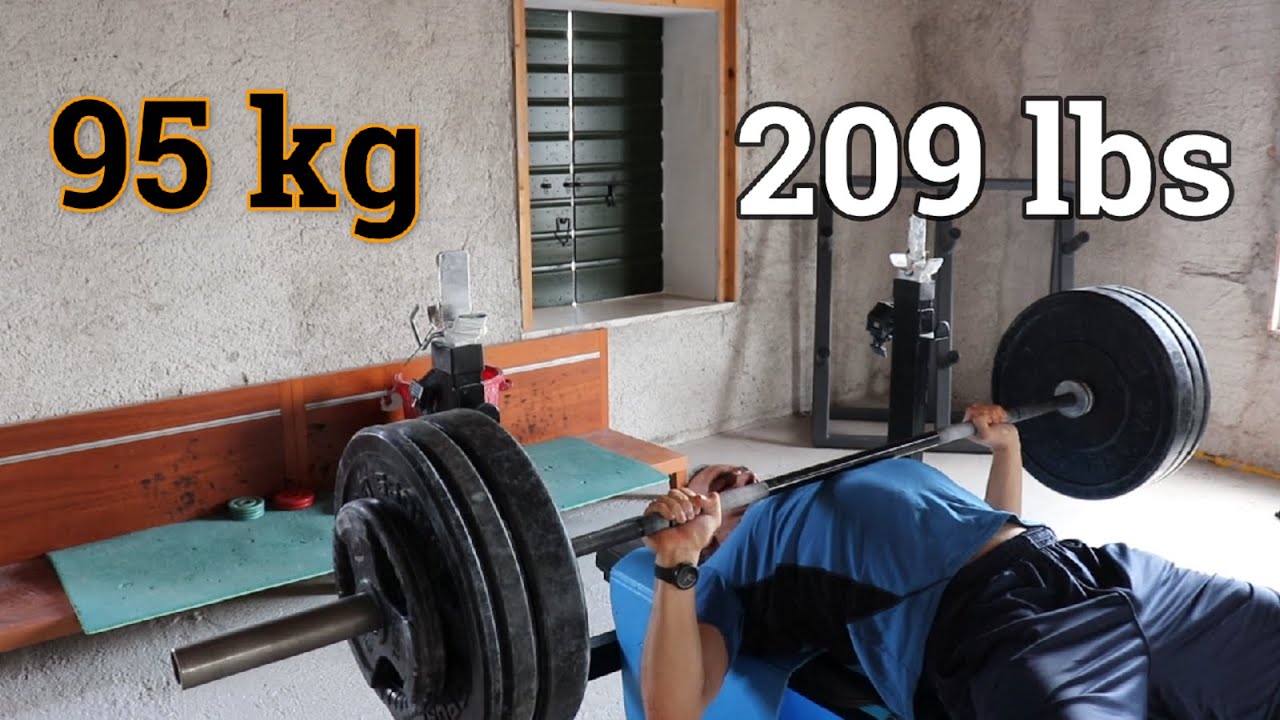 95 KG Bench Press for 4 reps - YouTube