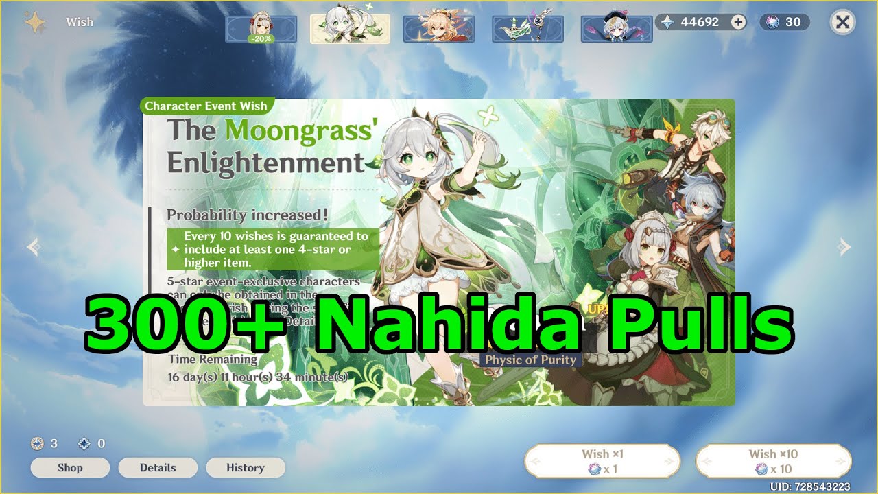 300+ Nahida Pulls | Pulling for C2 Nahida | Genshin Impact 3.2 - YouTube