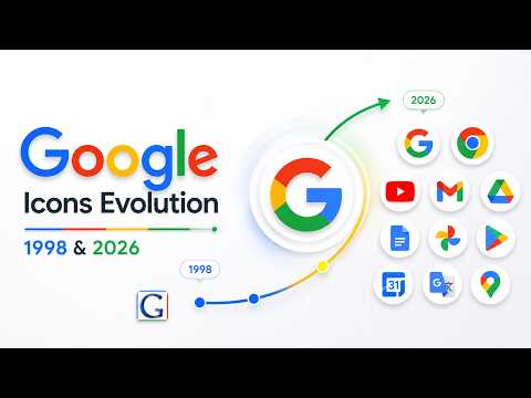 Google App Icons Evolution (1998 - 2026)
