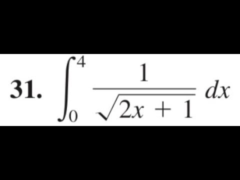integrate 1/sqrt(2x + 1) from x=0 to 4 - YouTube