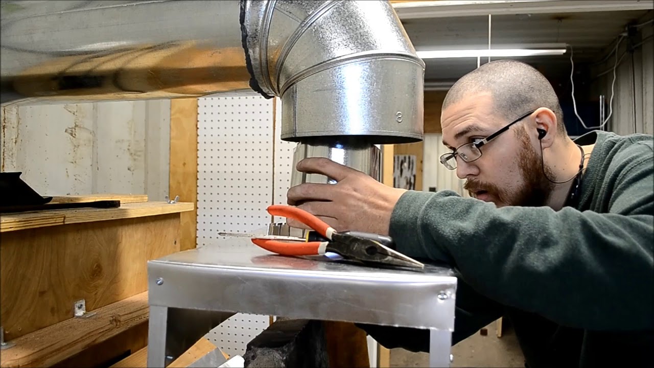 Blacksmithing: Installing a Chimney and Forge Hood - YouTube