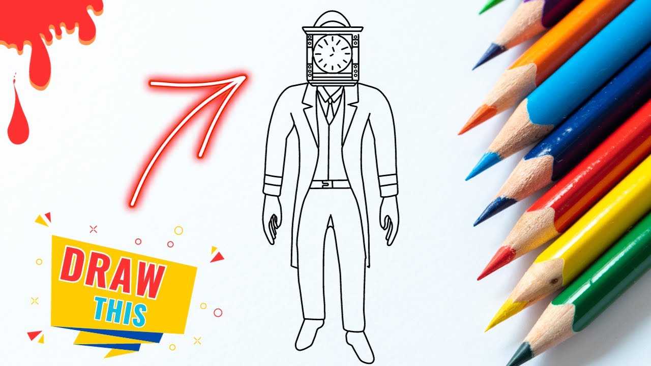 Learn to Draw Clock Man Skibidi Toilet | Easy Step By Step - YouTube