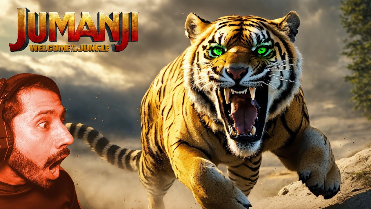 Fighting with Jumanji's Tiger - YouTube