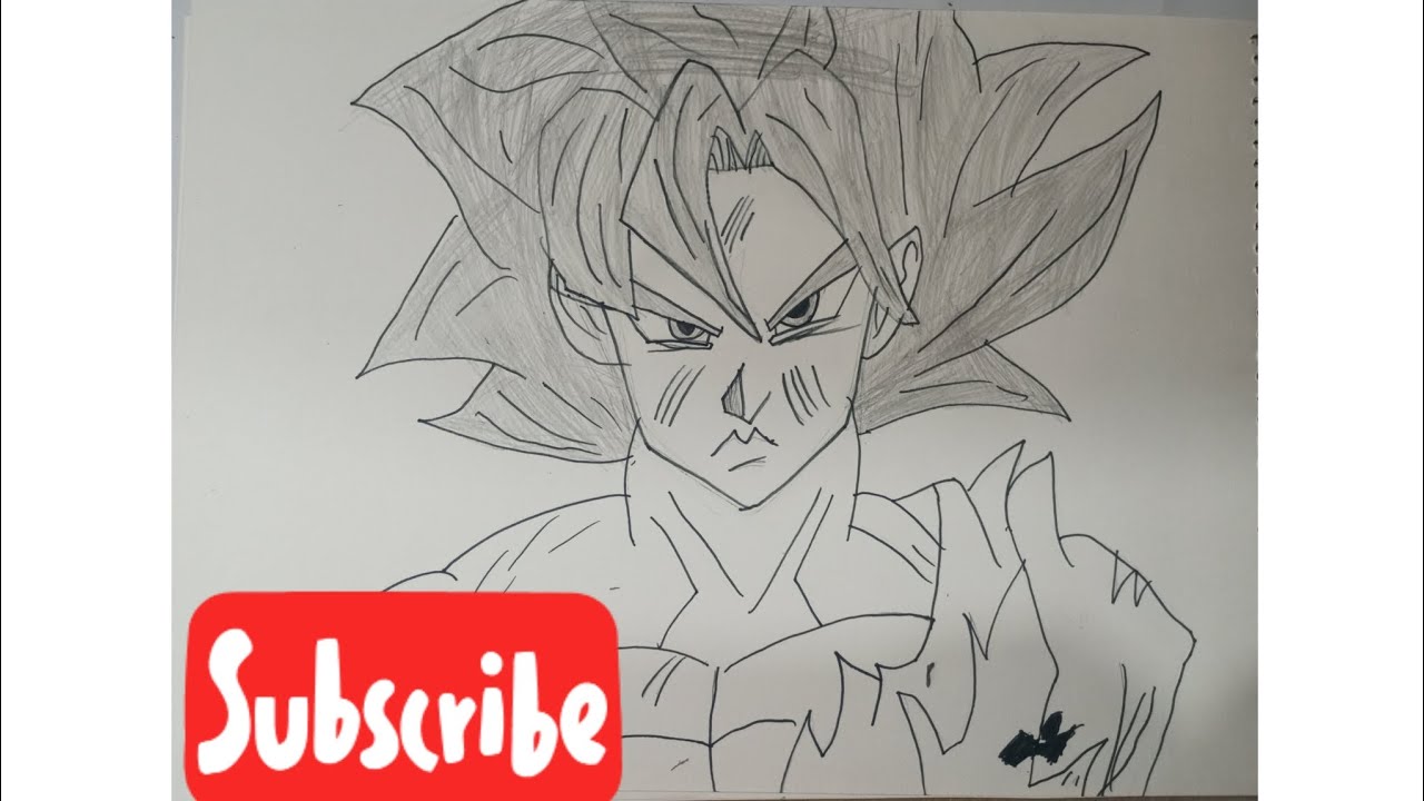 Easy Anime Drawing | How to Draw Goku MUI | Step By Step | Dragon Ball ...
