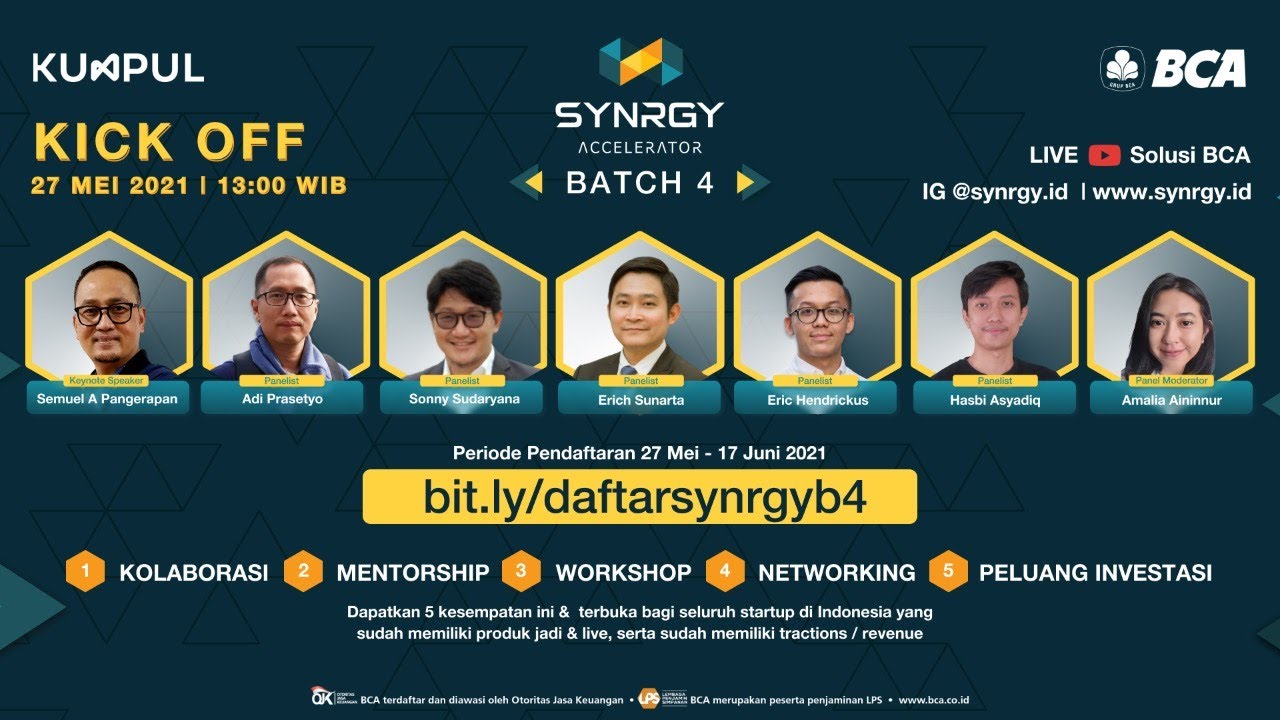 Kick-Off Program SYNRGY Accelerator BCA Batch 4 | 27 Mei 2021 - YouTube