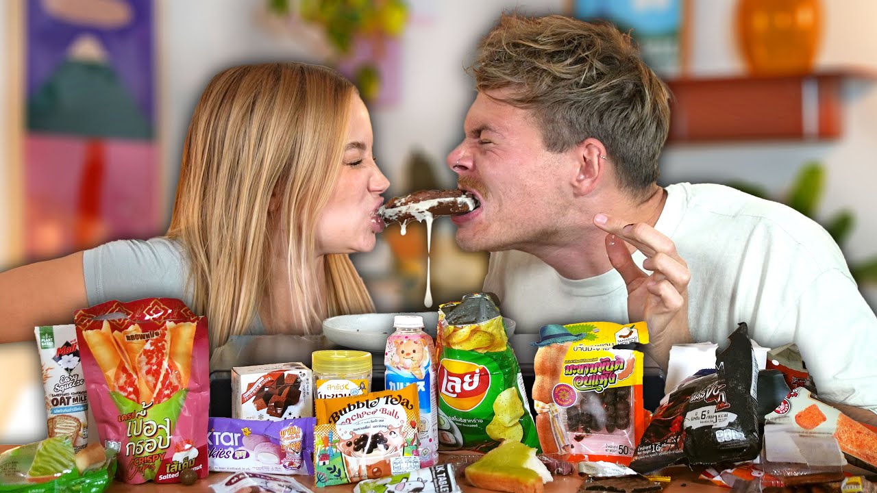 We are eating disgusting sweets from Thailand (and competing to see who ...