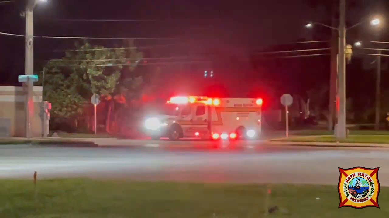 Boca Raton Fire Rescue Rescue 5 + Reserve Engine 5 Responding - YouTube