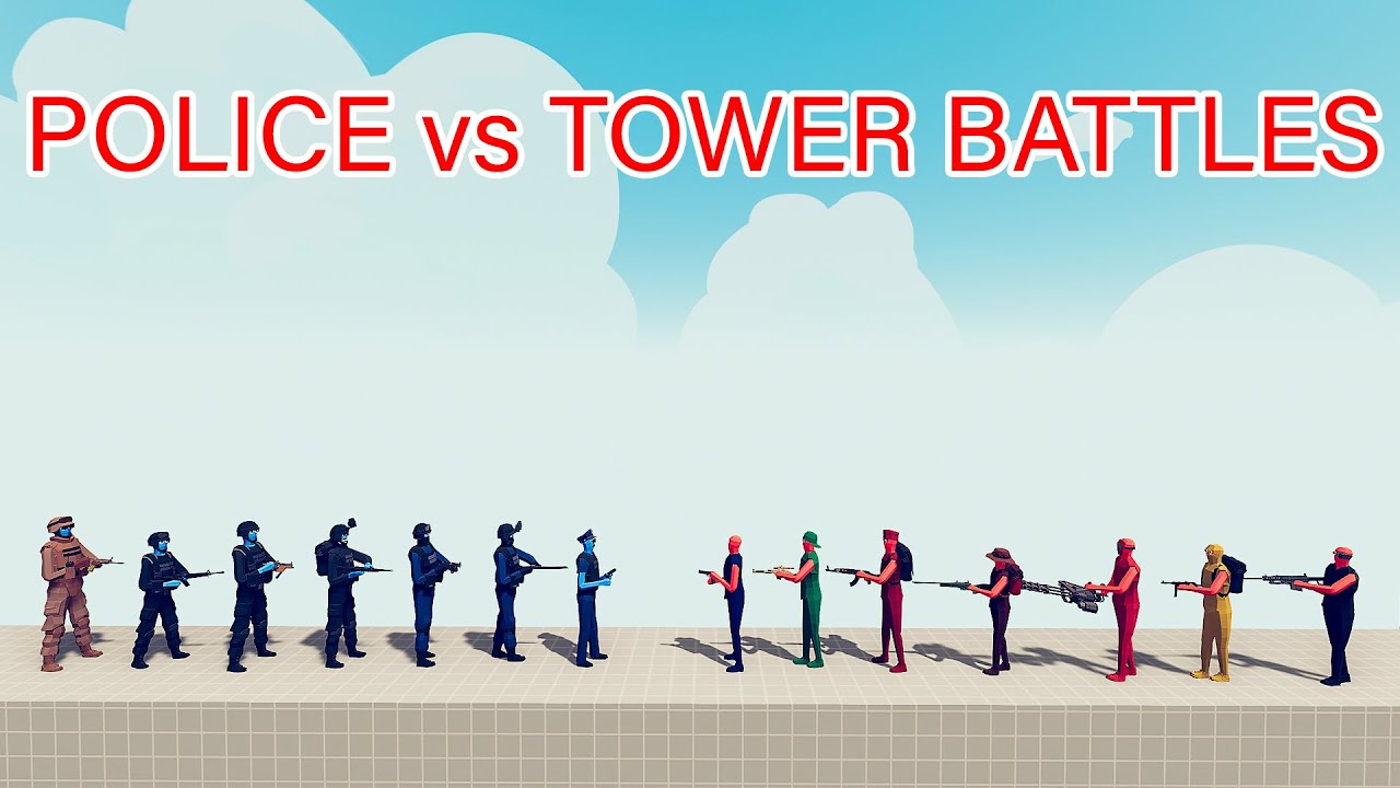 POLICE Team vs TOWER BATTLES Team - Totally Accurate Battle Simulator ...