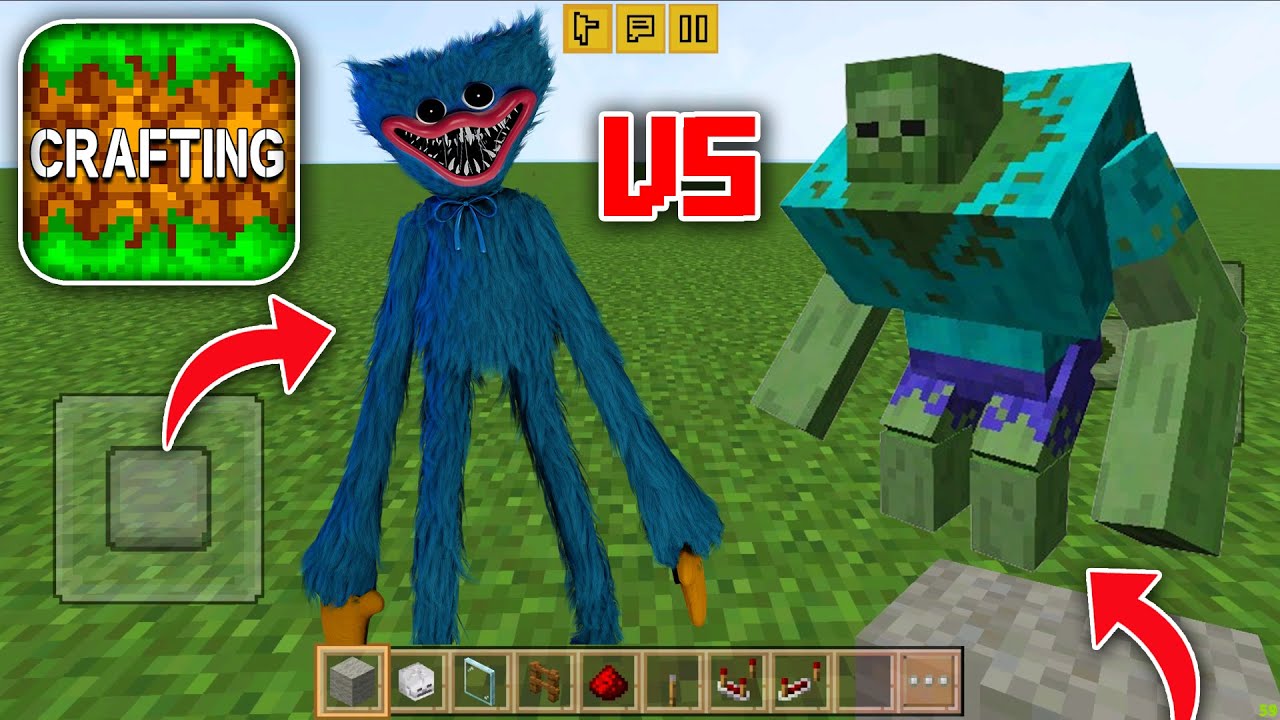 Huggy Wuggy VS Mutant Zombie in CRAFTING and BUILDING - YouTube