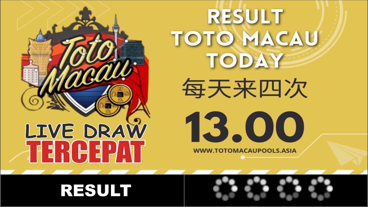 LIVE TOTO MACAU TERCEPAT SIANG INI || LIVE DRAW TOTO MACAU JAM 13.00 ...