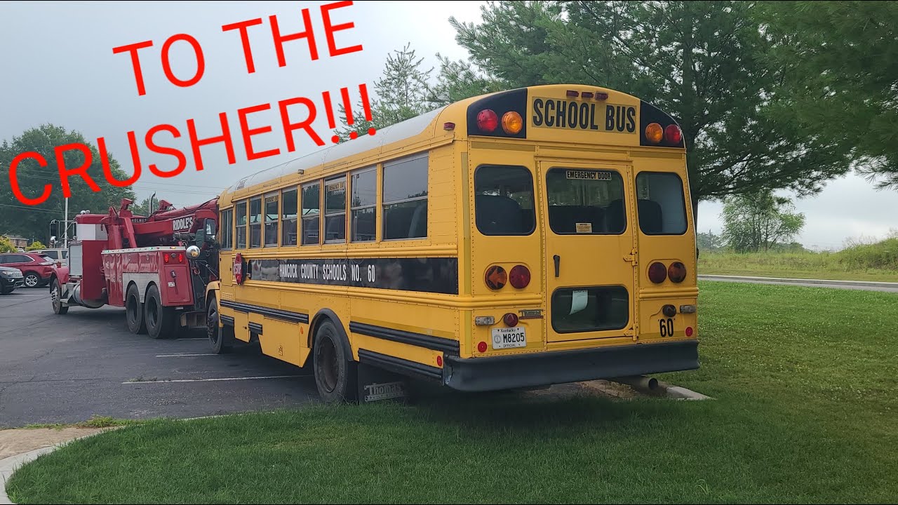 School bus Goes To the Crusher!!! Find out the Actual Weight of our ...