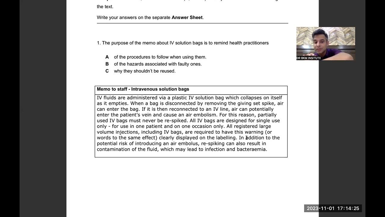 SAMPLE MCQ OET READING PART C | BEST TECHNIQUE FOR MCQ OET READING PART C- ELIMINATION METHOD ...