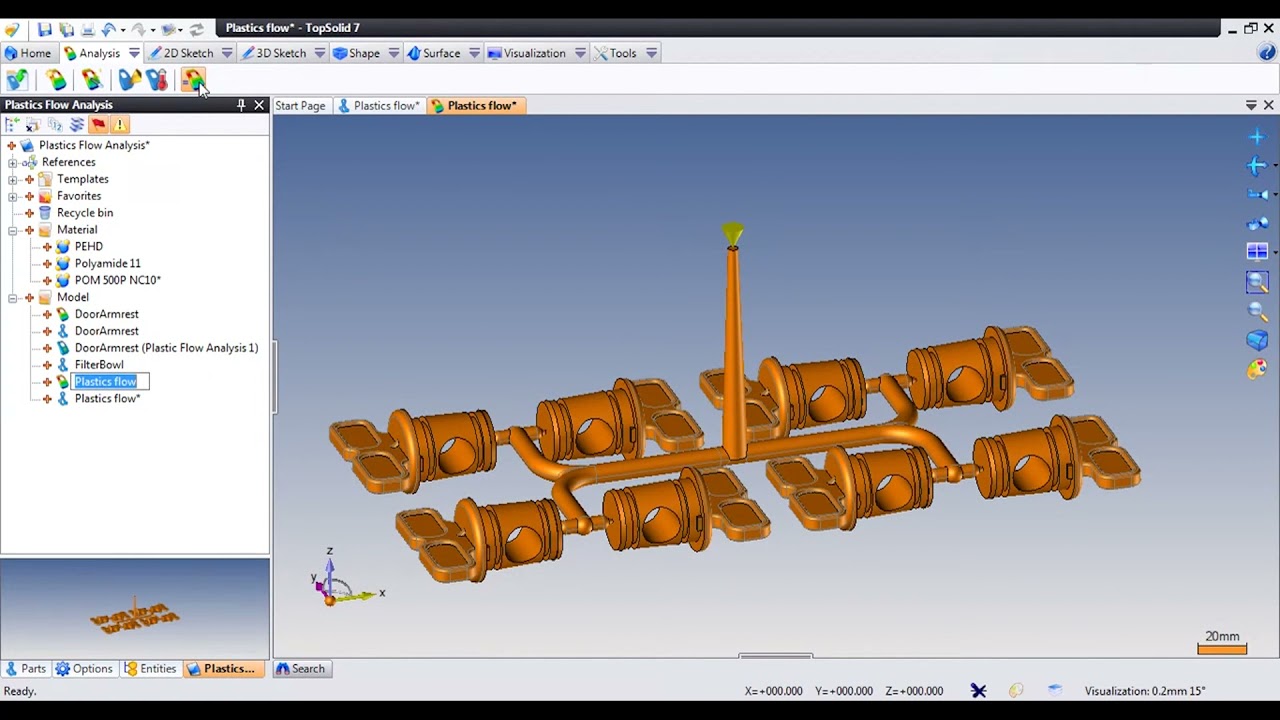 TopSolid Plastic Flow Analysis Preparation(유동해석) - YouTube