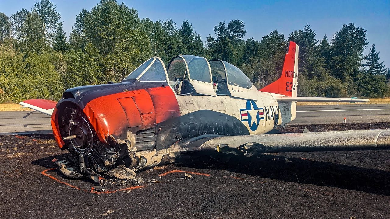Crash of North American T-28B | Puyallup, WA - YouTube