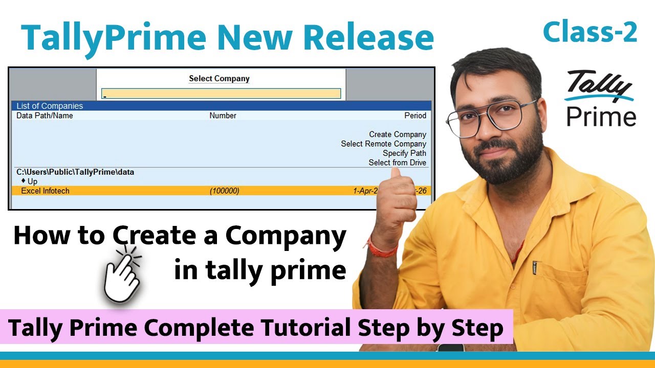 How to create a company in tally prime। TallyPrime 6.0 Step by Step ...