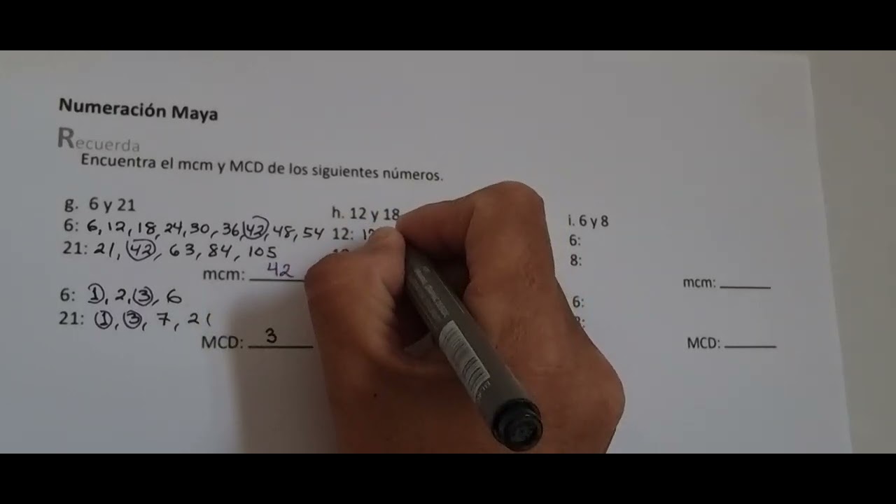 NUMERACIÓN MAYA (CUADERNO DE EJERCICIO RECUERDA LITERALES G, H Y I ...