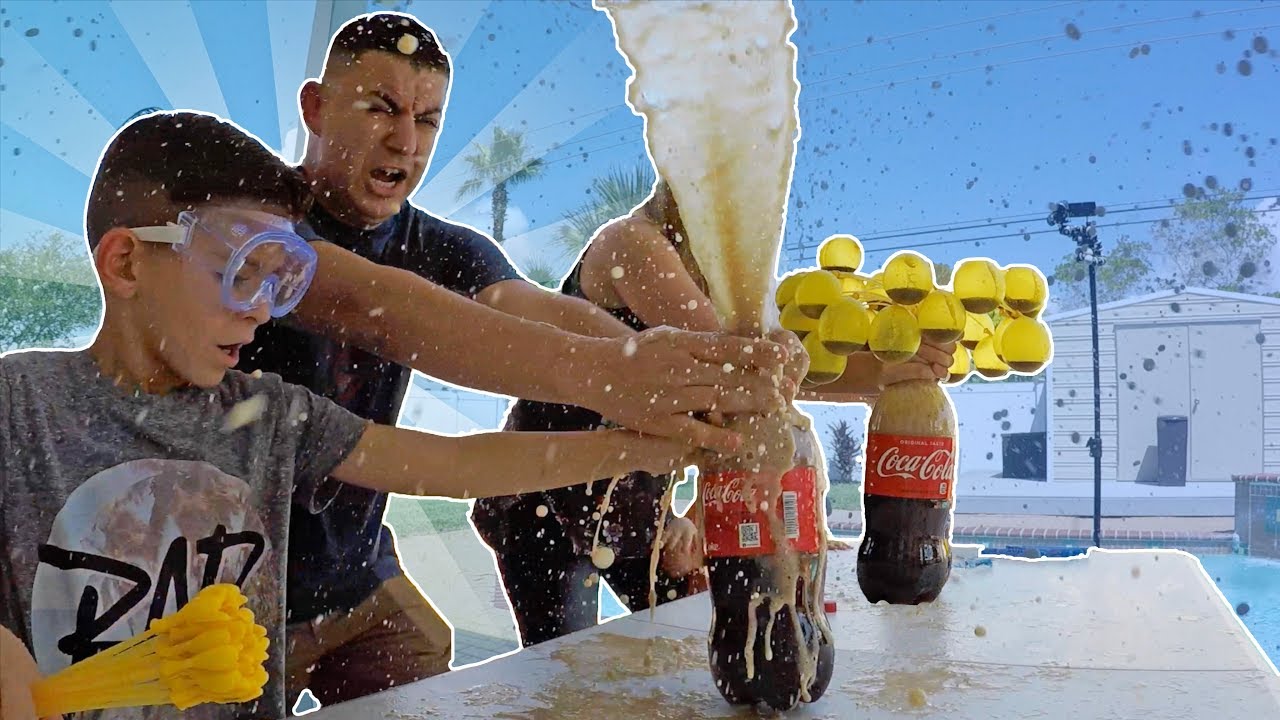 EXPLODING MINIONS!!! Mentos Balloon Bomb Experiment - YouTube