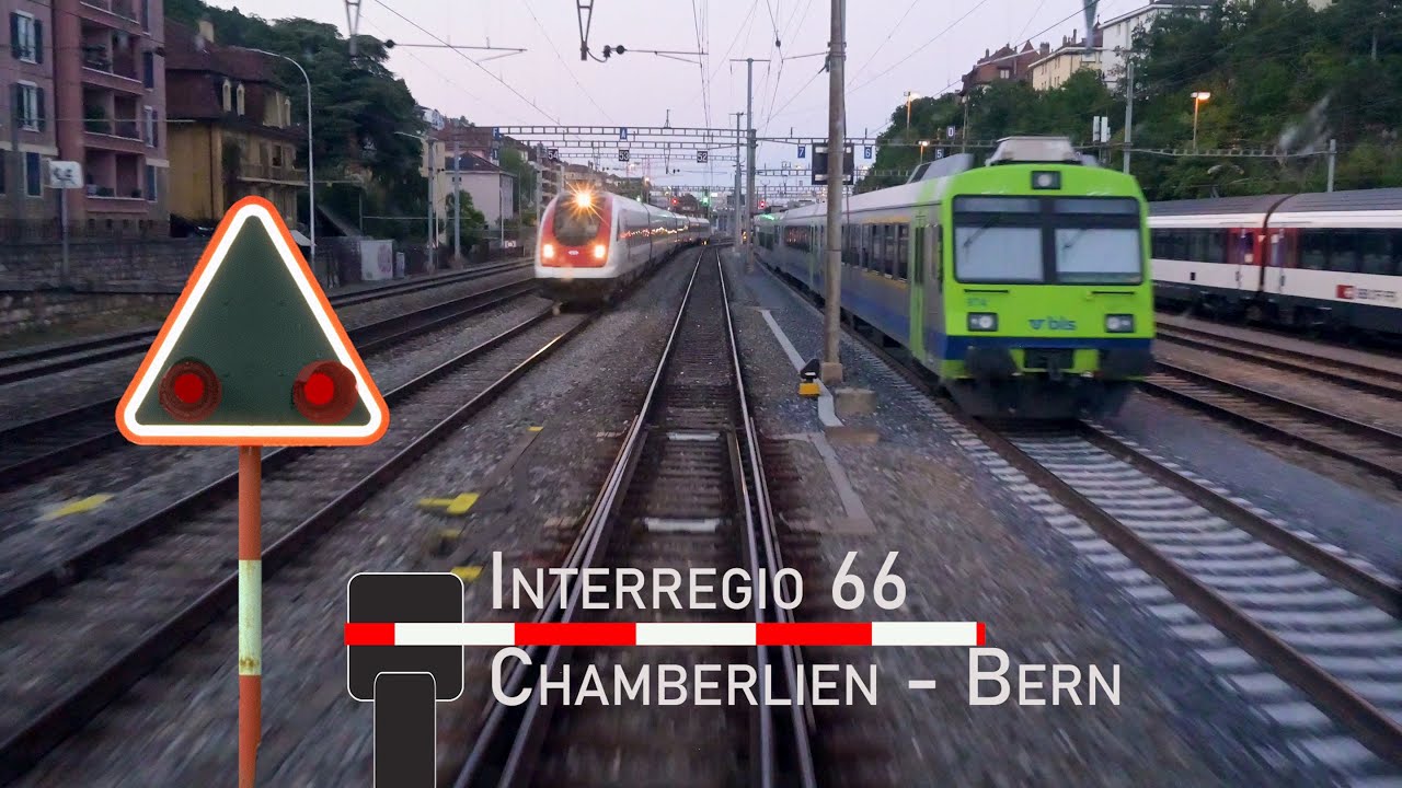 Cab ride Chambrelien to Berne into night - Führerstandsmitfahrt von ...