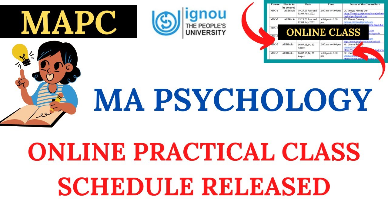 |Ignou mapc online Practical classes schedule released| ignou mapc online practical ma ...